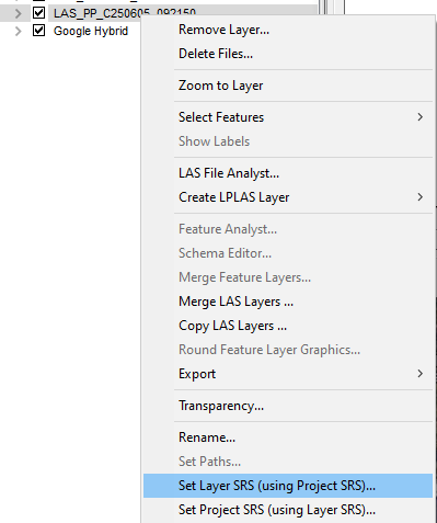 Reproject LAS PCT – LP360