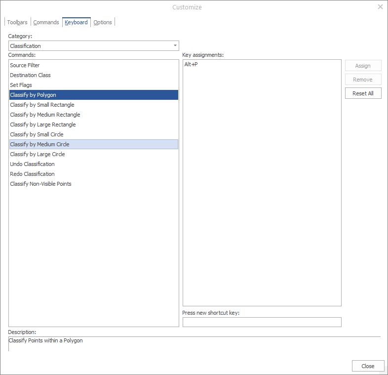 Configuring Custom Shortcut Keys – LP360