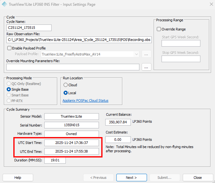How to trim a RINEX file with RTKLib – LP360