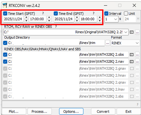 How to trim a RINEX file with RTKLib – LP360